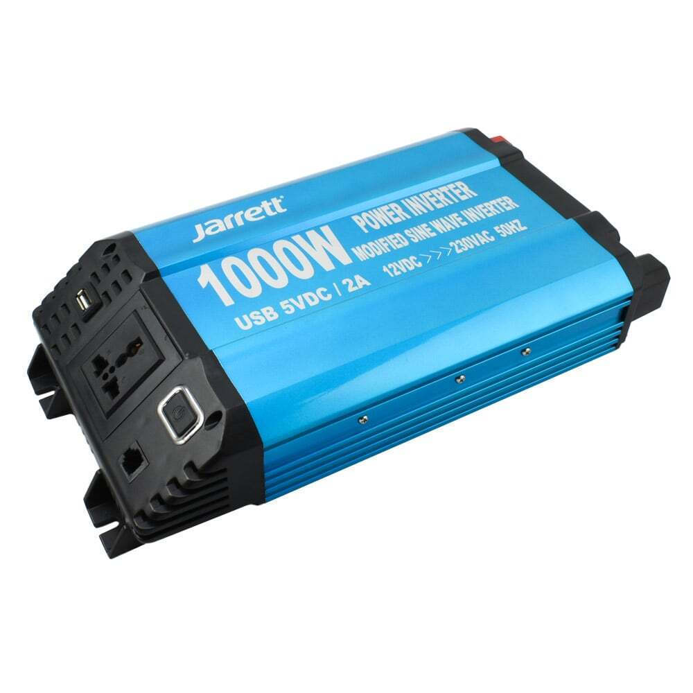 Jarrett Inverter Αυτοκινήτου Τροποποιημένου Ημιτόνου 1000W για Μετατροπή 12V DC σε 230V AC με ...