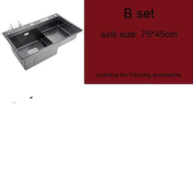 Drop-In Kitchen Inox Sink L75xW45cm Black | Skroutz.cy