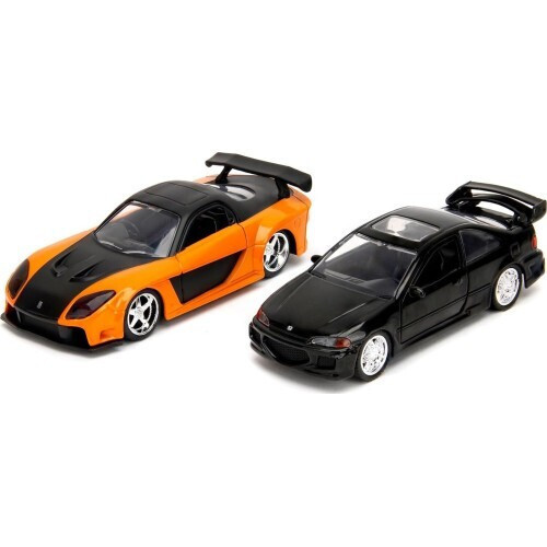 Jada Toys Αυτοκινητάκι 1:32 Han S Mazda Rx-7 & Honda Civic Ej1 Heist ...