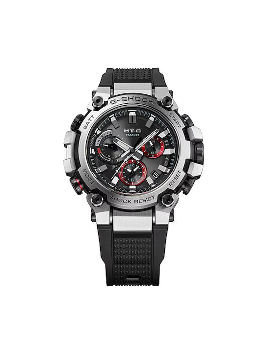 Casio Mtg Ρολόι Solar με Μαύρο Καουτσούκ Λουράκι MTG-B3000-1AER ...