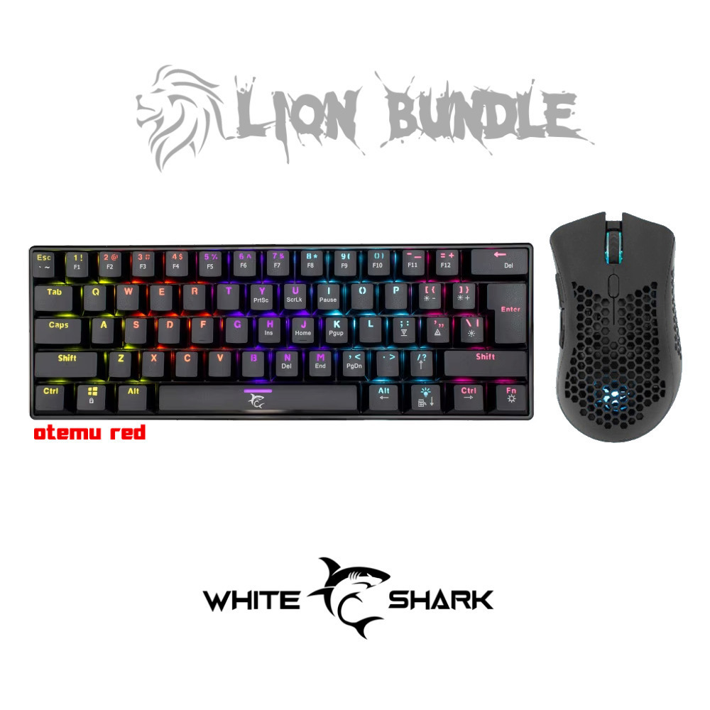 White Shark Lion Bundle Σετ Gaming Μηχανικό Πληκτρολόγιο 60% με Outemu ...
