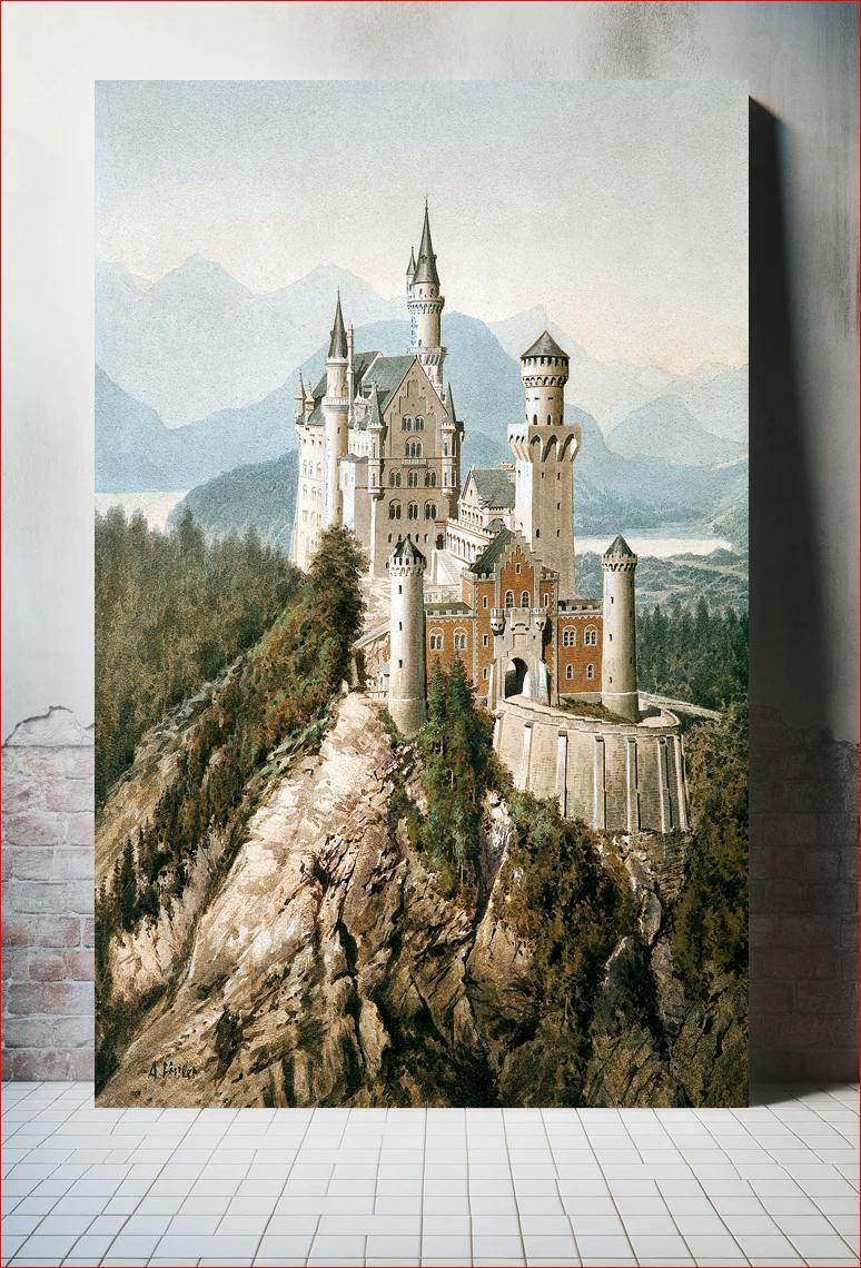 iLovePrints Schloss Neuschwanstein Castle In Upper Bavaria (1907 ...