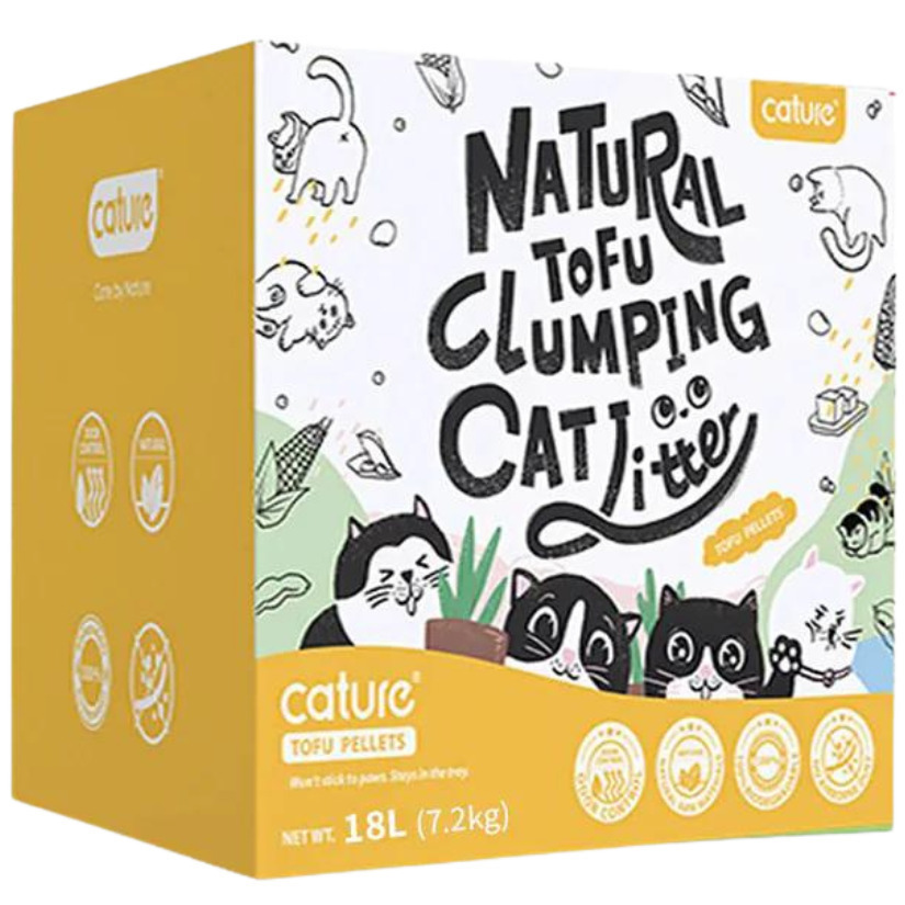 Cature Pure Tofu Clumping Cat Litter Milky Scent Pellet Γάτας Tofu 18lt ...