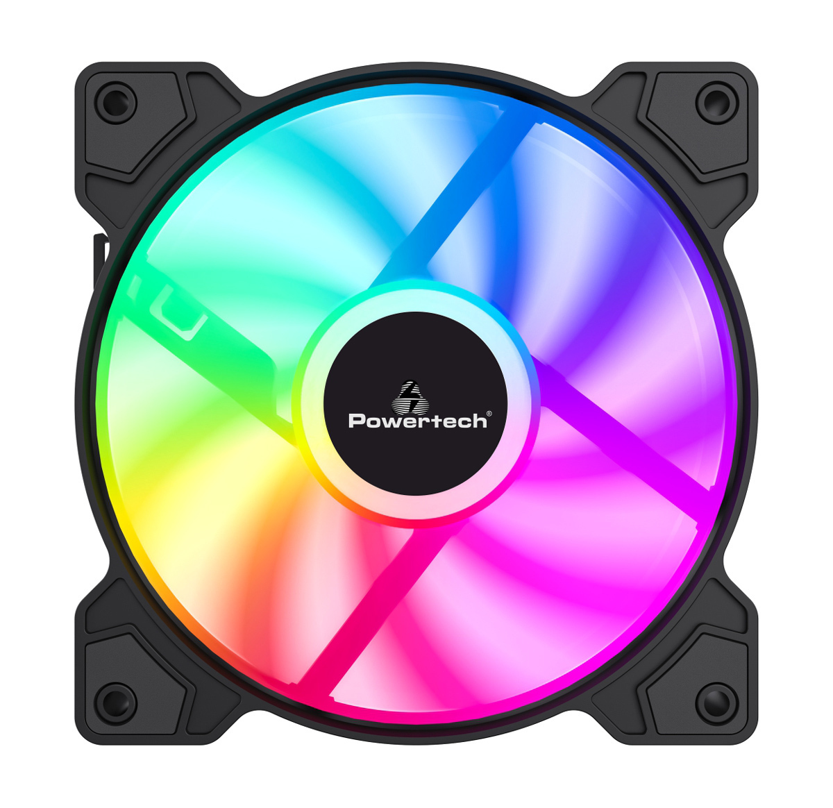 Powertech PT-1170 Case Fan 120mm με RGB Φωτισμό και Σύνδεση 3-Pin / 4 ...