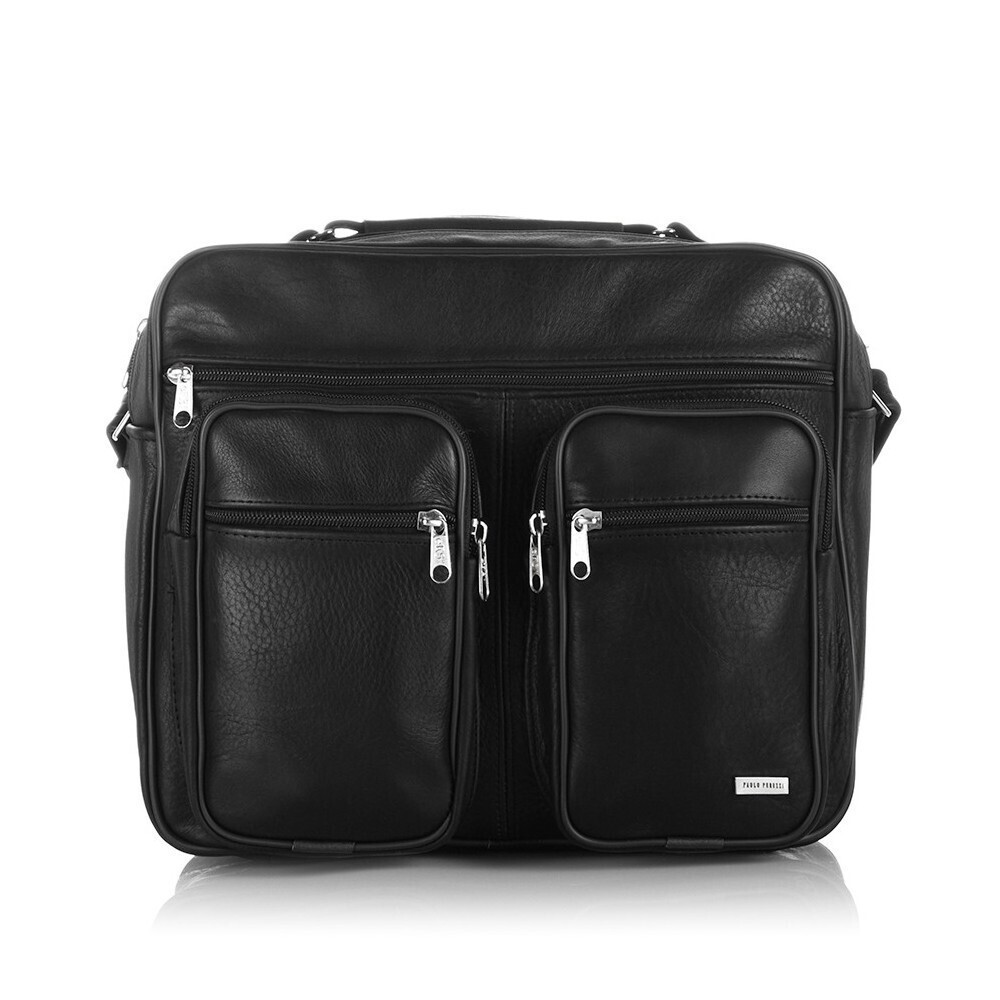 Paolo Peruzzi Δερμάτινη Ανδρική Τσάντα Ώμου / Χιαστί Μαύρη B-10 ...