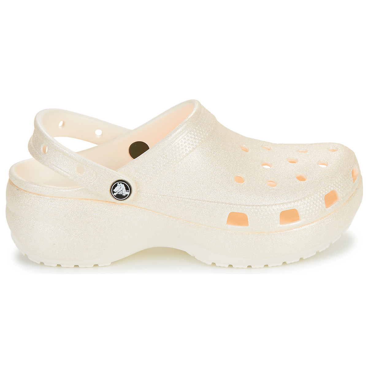 Crocs Classic Platform Glitter Γυναικεία Σαμπό Μπεζ 207241-0WV | Skroutz.gr