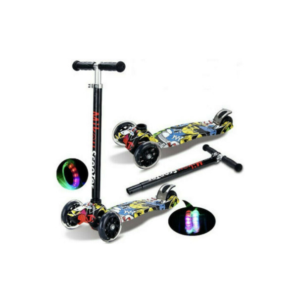 Παιδικό Πατίνι Αναδιπλούμενο Τρίτροχο για 4+ Ετών Πολύχρωμο ZH-HB108 ...