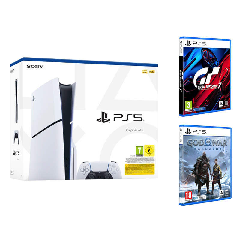 Sony PlayStation 5 Slim 1TB & God of War Ragnarok & Gran Turismo 7 | Skroutz.gr