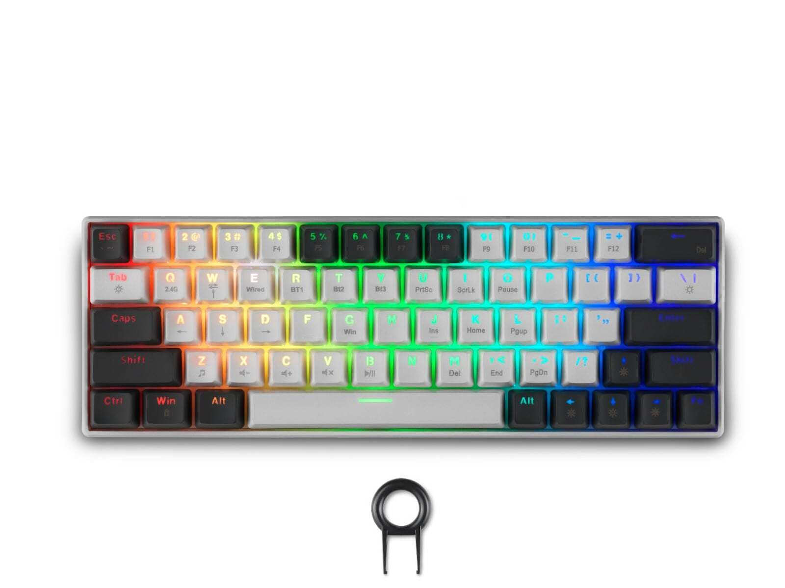 Spartan Gear Pegasus 2 Ασύρματο Gaming Πληκτρολόγιο 65% με RGB φωτισμό (Αγγλικό US) White/Grey ...