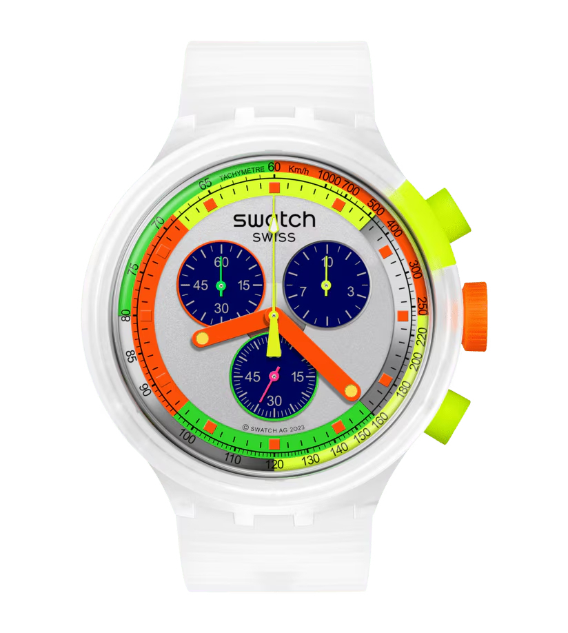Swatch Neon Jelly Ανδρικό Ρολόι Χρονογράφος Μπαταρίας με Λευκό ...