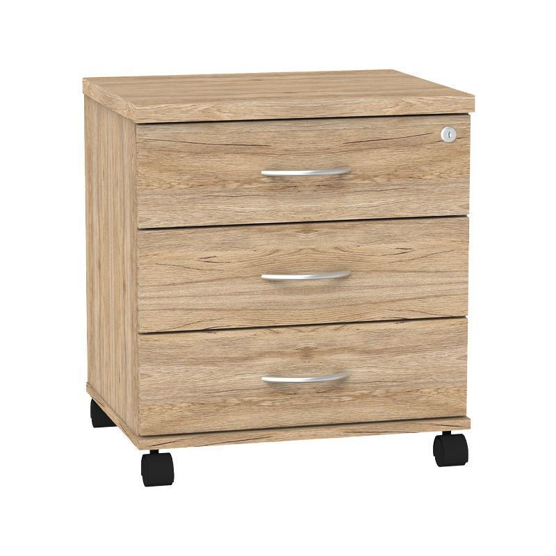 Sertar de Birou Anze cu Roți, Cheie & Sertare Natural 248-000015 ...