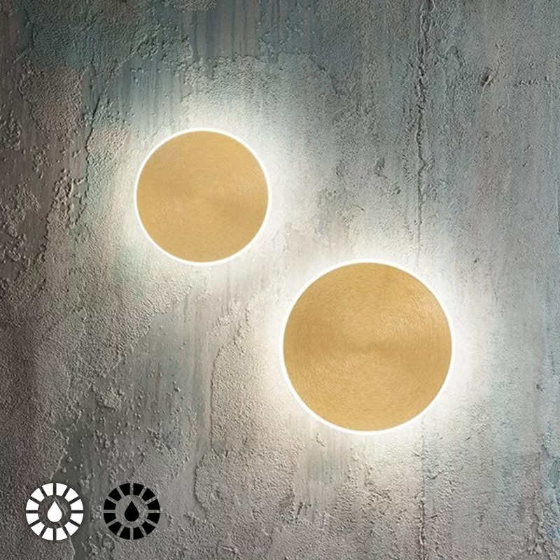 Gea Luce Μοντέρνο Φωτιστικό Τοίχου με Ενσωματωμένο LED σε Χρυσό Χρώμα ...