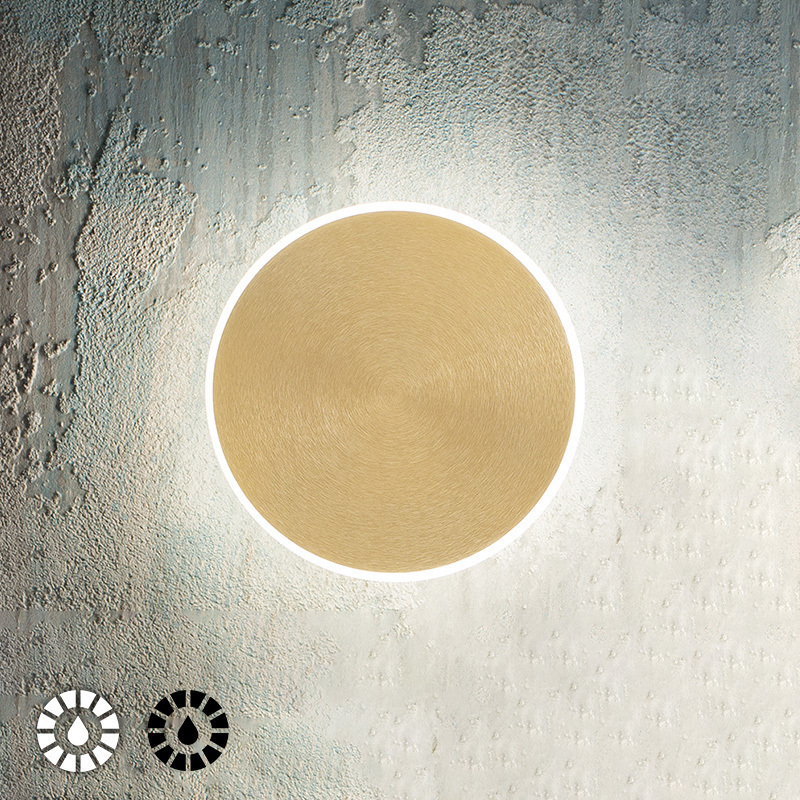 Gea Luce Μοντέρνο Φωτιστικό Τοίχου με Ενσωματωμένο LED σε Χρυσό Χρώμα ...