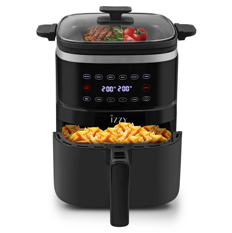 Izzy Digital friteuză cu aer și Grill Friteuză cu aer 5lt Negru | Skroutz Romania
