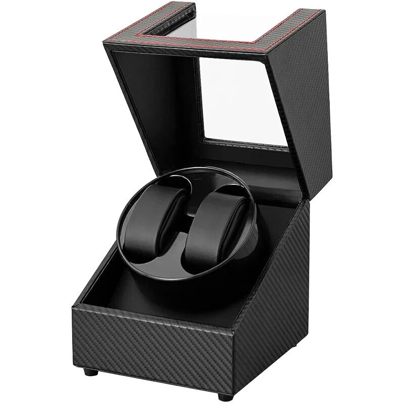 Automatic Watch Winder Iuni Watch Winder 2 Black Carbon | Skroutz.gr
