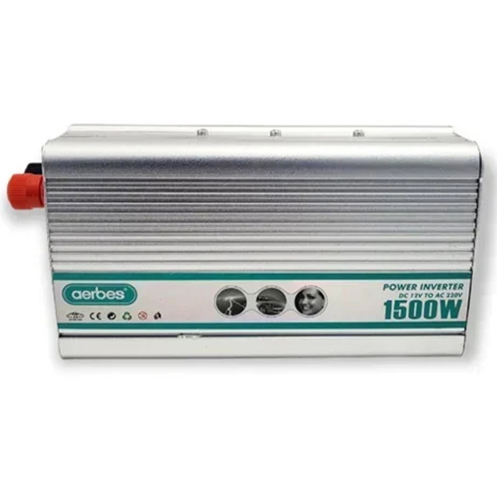 Aerbes Inverter Αυτοκινήτου Καθαρού Ημιτόνου 1500W για Μετατροπή 12V DC σε 220V AC AB-Q014 ...