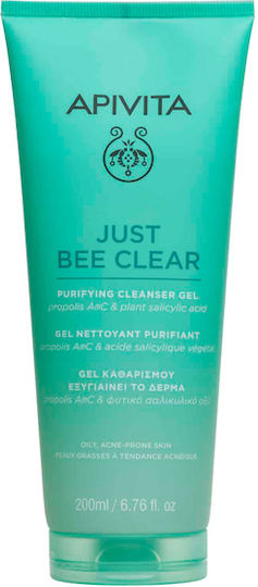 Apivita Just Bee Clear Gel Καθαρισμού Προσώπου για Ακνεϊκές Επιδερμίδες 200ml | Skroutz.gr