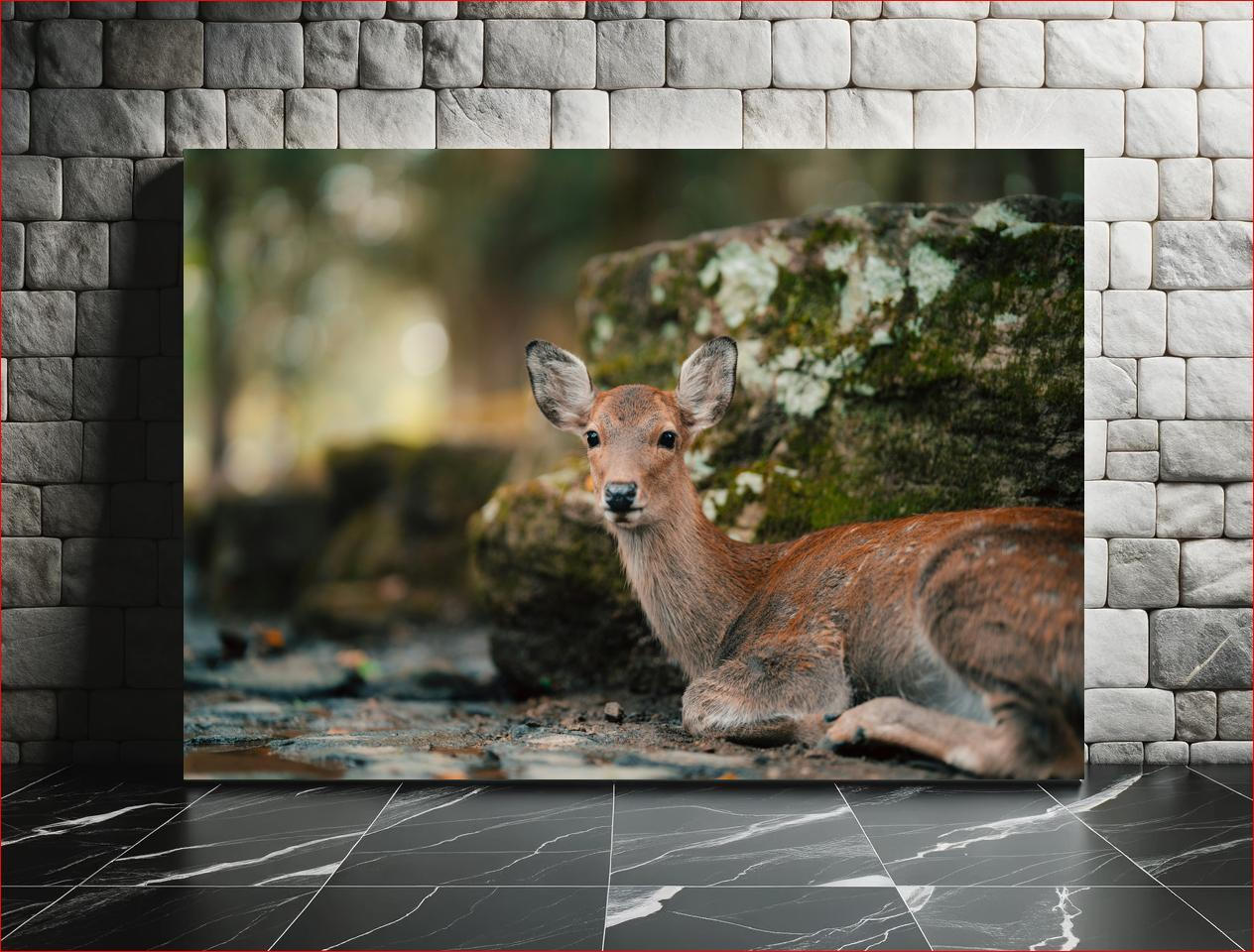 Πίνακας Resting Deer In Nature Αναπαύοντας Ελάφια Στη Φύση 90x60 | Skroutz.gr