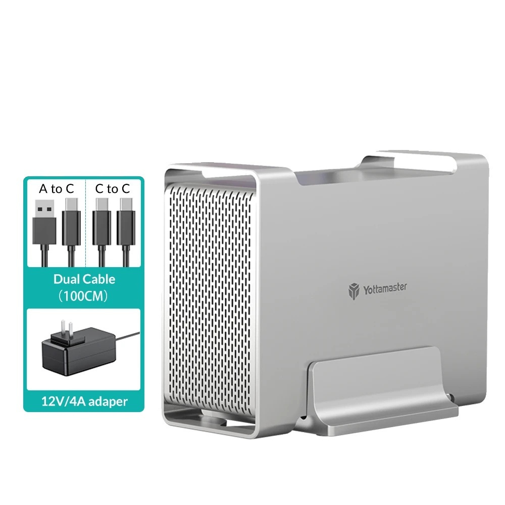 Yottamaster Dual Bay Raid Enclosure 3.5" Sata Support Fast 10gbps Data ...