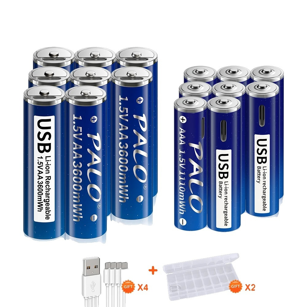 Rechargeable Lithium-ion Batteries Usb Charging Long-lasting Capacity ...