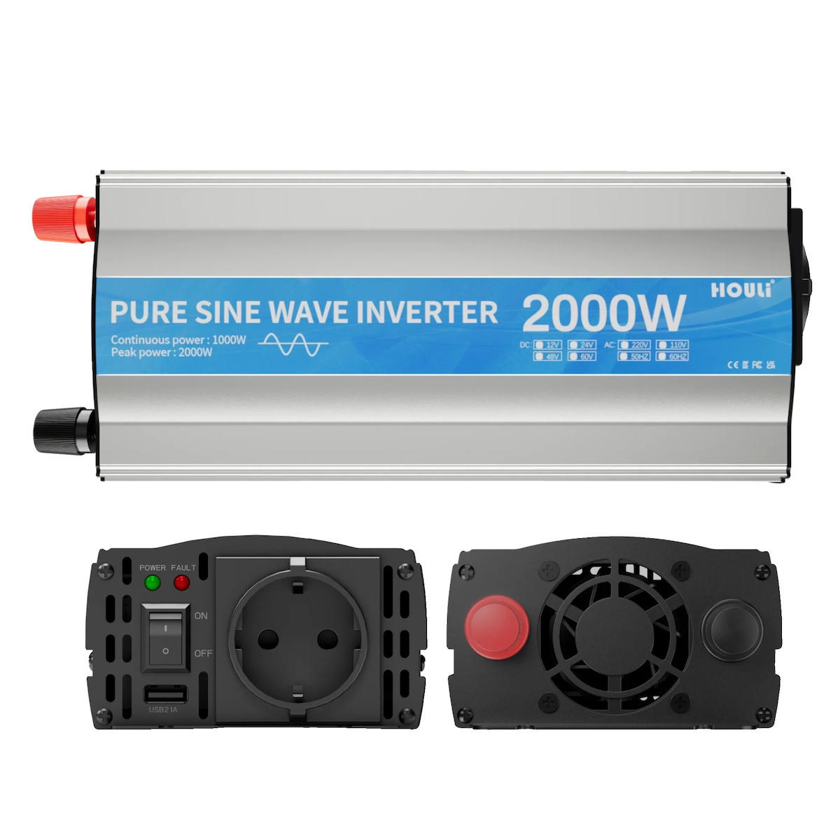 Pure Sine Wave Inverter 1000w Continuous Power 2000w Peak Power 2000w 12v 220-230v 50hz | Skroutz.gr