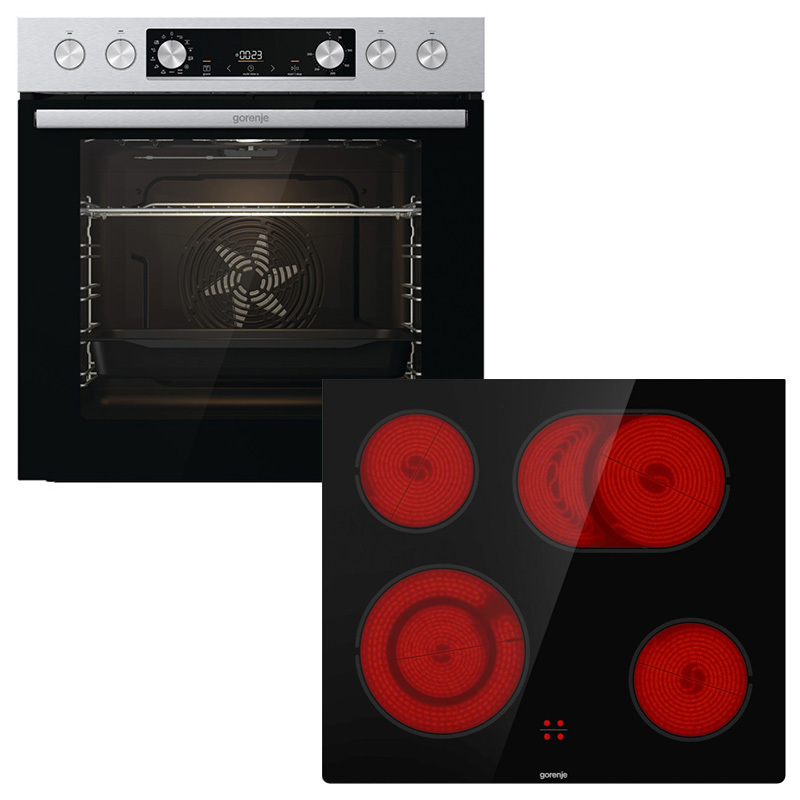 Gorenje BC6737E02X + ECD643BSC Φούρνος κάτω Πάγκου 77lt με Κεραμικές ...