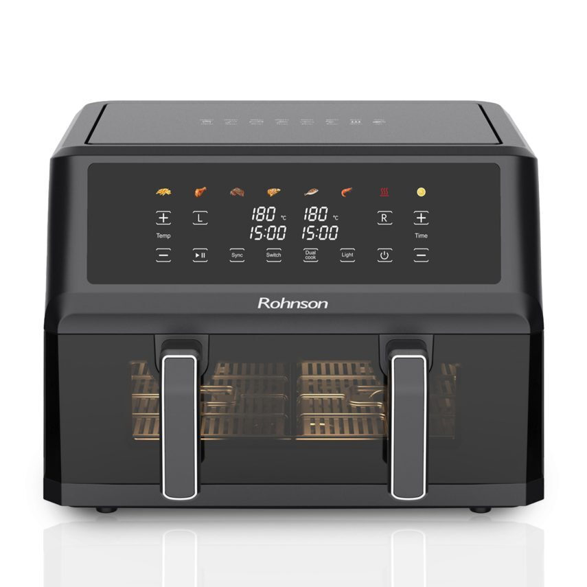 Rohnson Air Fryer με Διπλό Αποσπώμενο Κάδο 10.4lt Μαύρο R-2864 ...