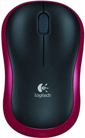 Logitech M185 (910-002237) Ασύρματο Mini Ποντίκι Black/Red | Skroutz.gr
