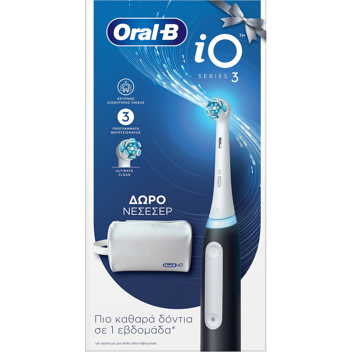 Oral-B Io Series 3 Ηλεκτρική Οδοντόβουρτσα με Αισθητήρα Πίεσης Black | Skroutz.gr