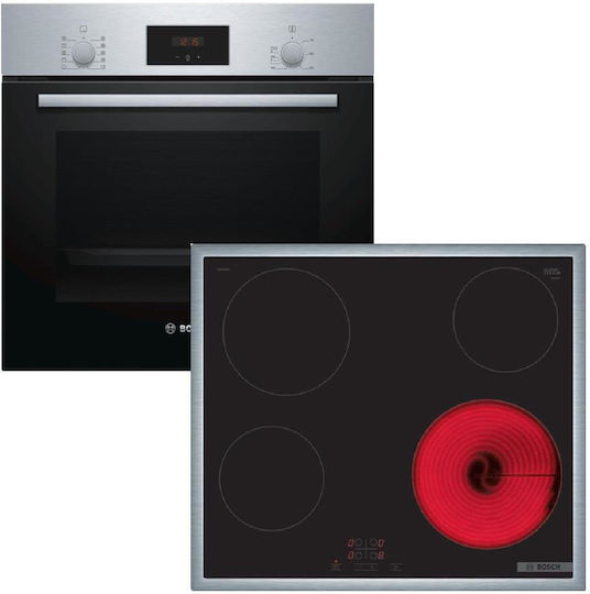 Bosch HBF154BS0 + PKE645BA2E Φούρνος άνω Πάγκου 66lt με Κεραμικές ...