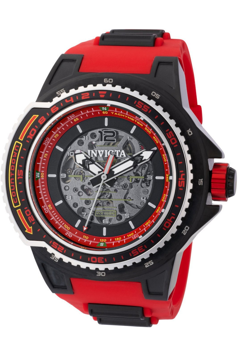 Invicta Aviator Ρολόι Αυτόματο με Κόκκινο Καουτσούκ Λουράκι 44692 ...