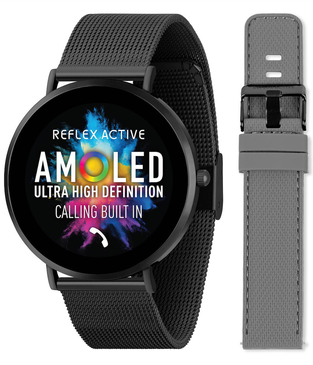 Reflex Active Series 42 Stainless Steel 43mm Smartwatch με Παλμογράφο ...