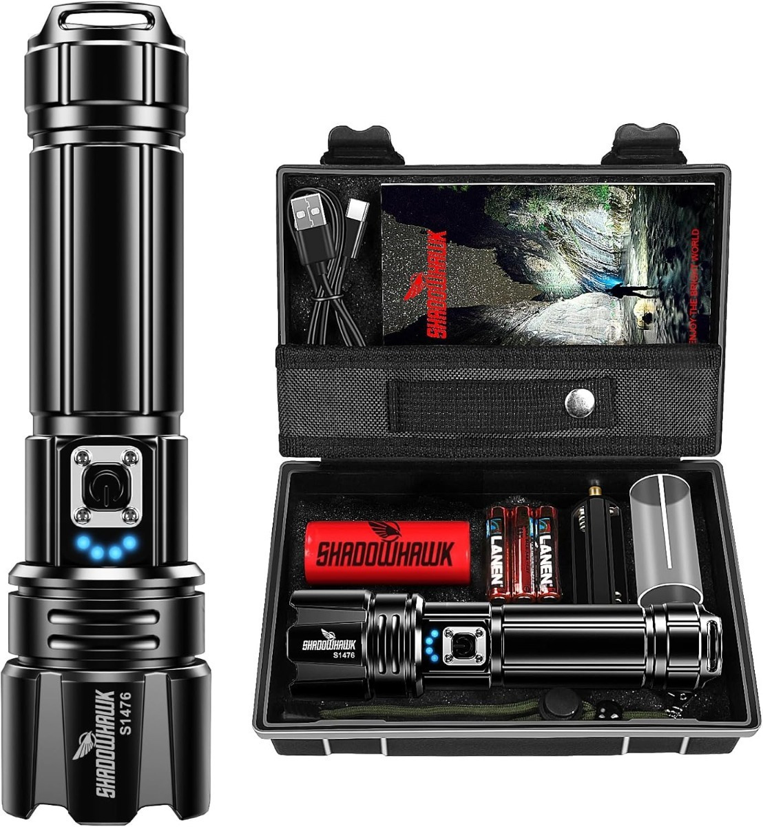 Επαναφορτιζόμενος Φακός LED IP67 με Μέγιστη Φωτεινότητα 10000lm ...