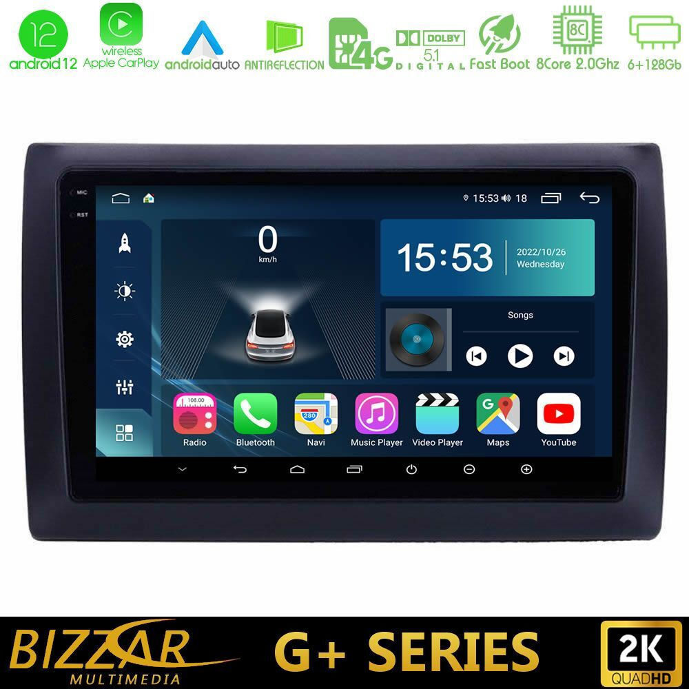 Bizzar Ηχοσύστημα Αυτοκινήτου για Fiat Stilo (Bluetooth/USB/WiFi/GPS/Apple-Carplay/Android-Auto ...