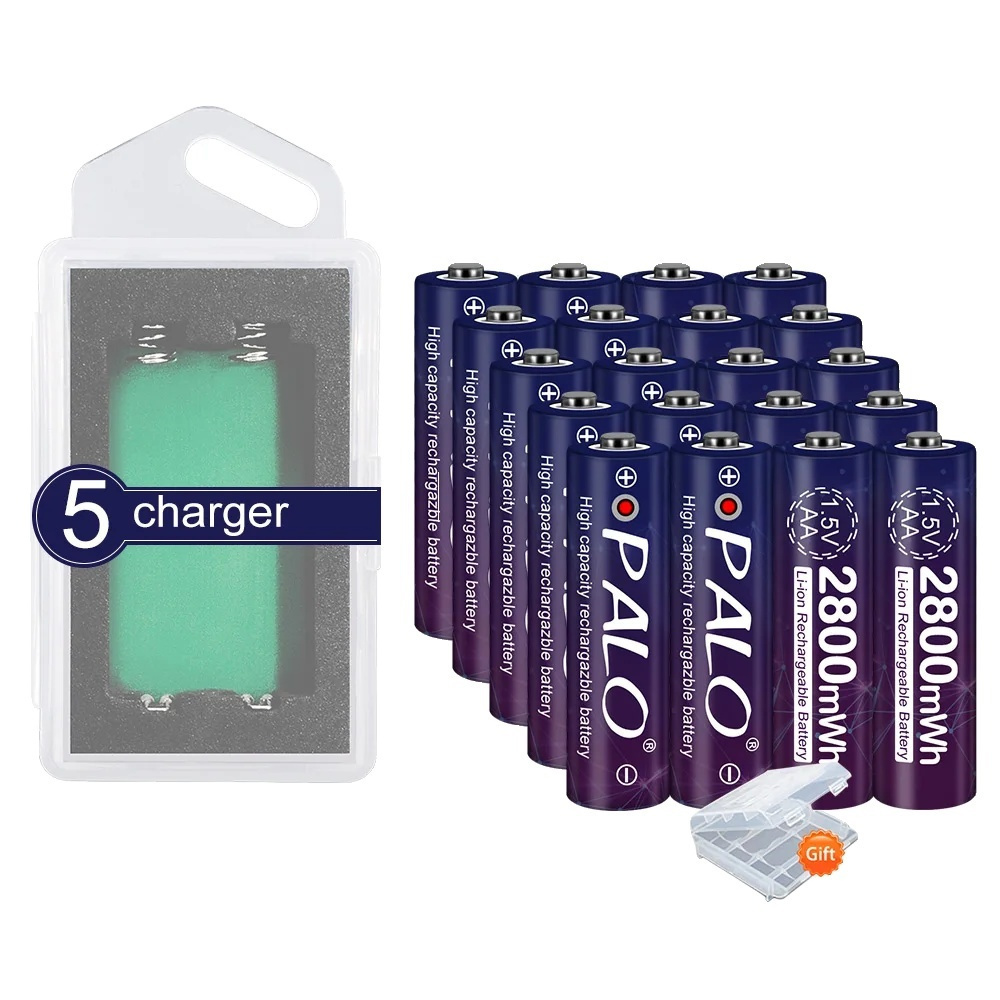 Palo Li-ion Rechargeable Aa Battery 2800mwh Capacity 3 To 5 Chargers ...