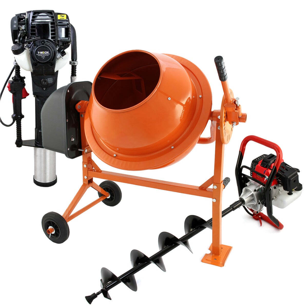 T-mech Earth Auger Cement Mixer 120mm 4 Stroke Post Driver | Skroutz.gr