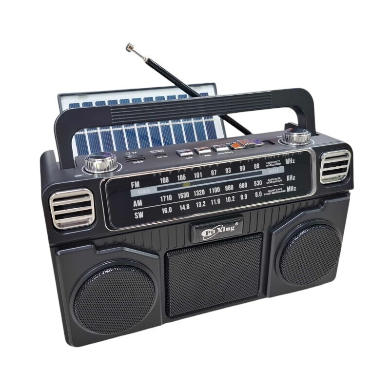 PX-730BTS Φορητό Ραδιόφωνο Ηλιακό με Bluetooth και USB Μαύρο | Skroutz.gr