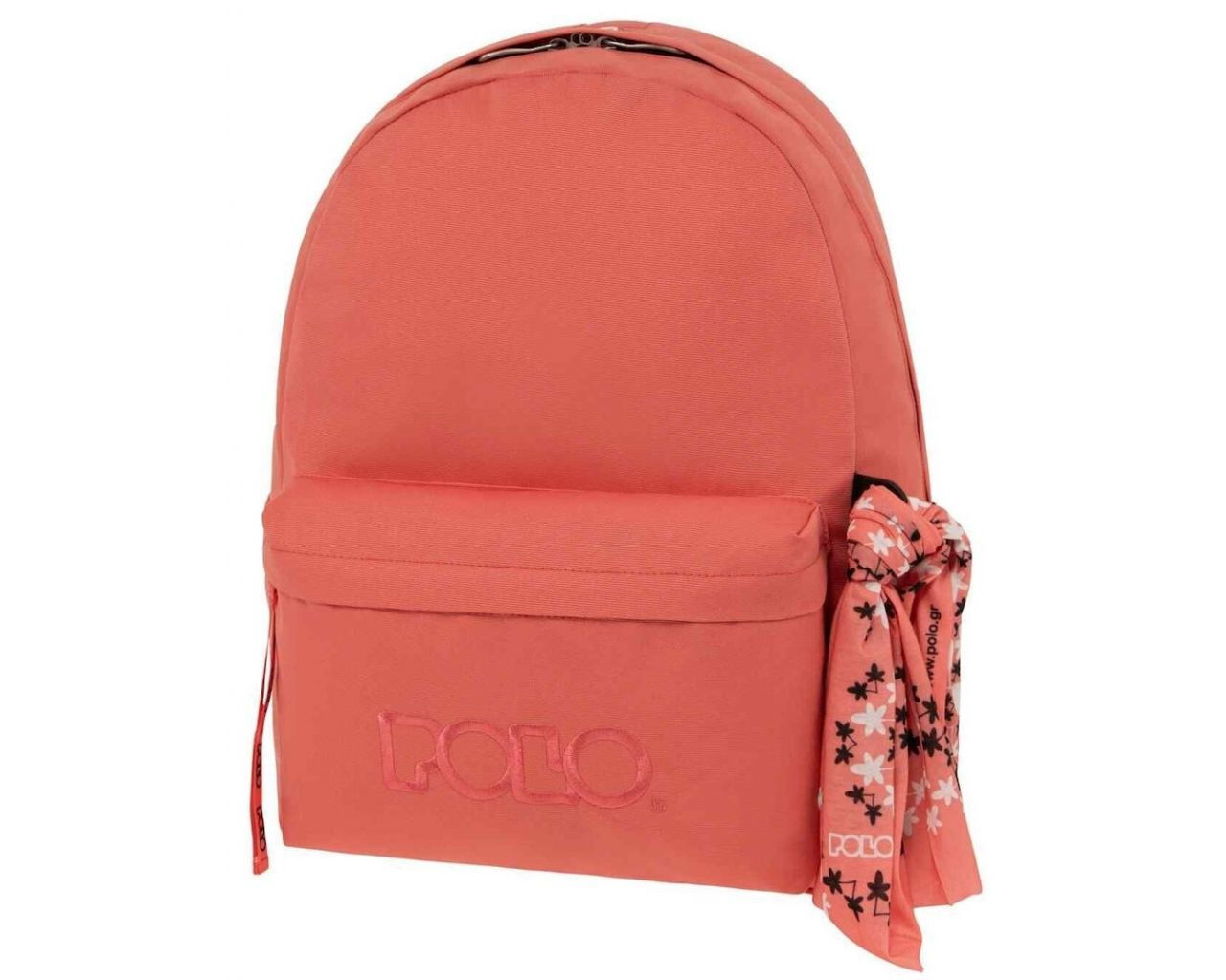 Polo Original Scarf Σχολική Τσάντα Πλάτης Γυμνασίου - Λυκείου Κοραλί με Θήκη για Παγούρι 20lt 9 ...