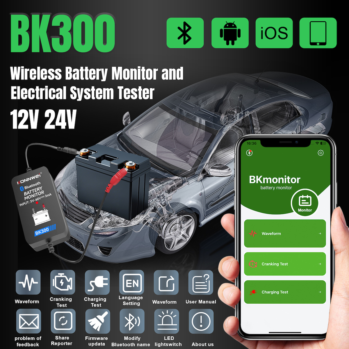 Konnwei BK300 Αναλογικό Battery Tester | Skroutz.gr