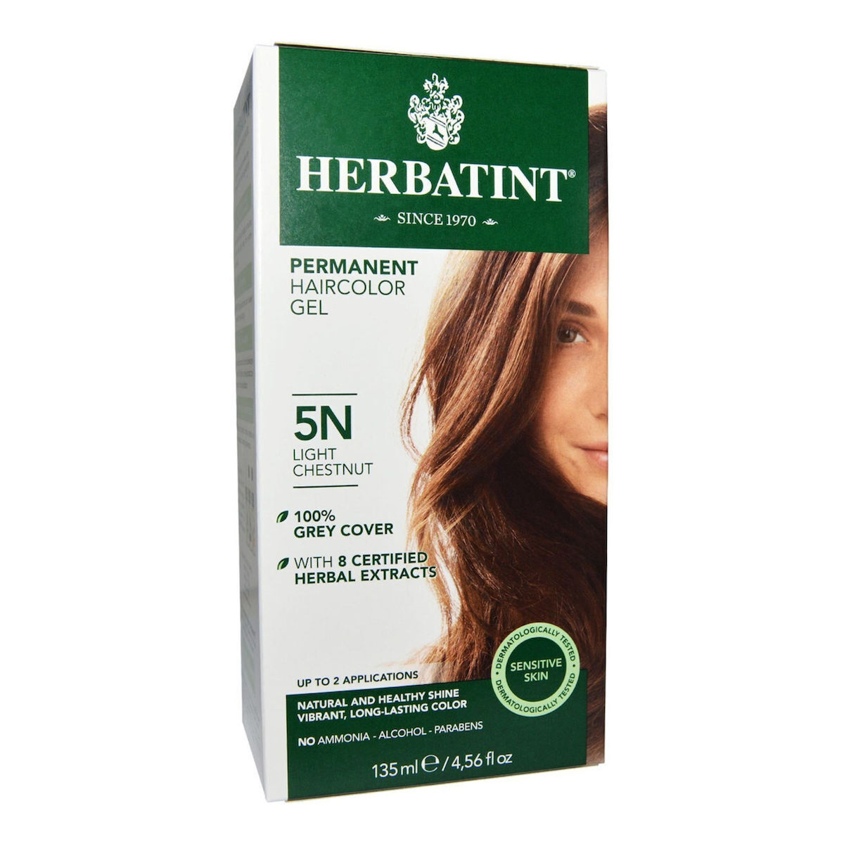 Herbatint Permanent Gel Βαφή Μαλλιών Χωρίς Αμμωνία 5N Καστανό Ανοιχτό ...