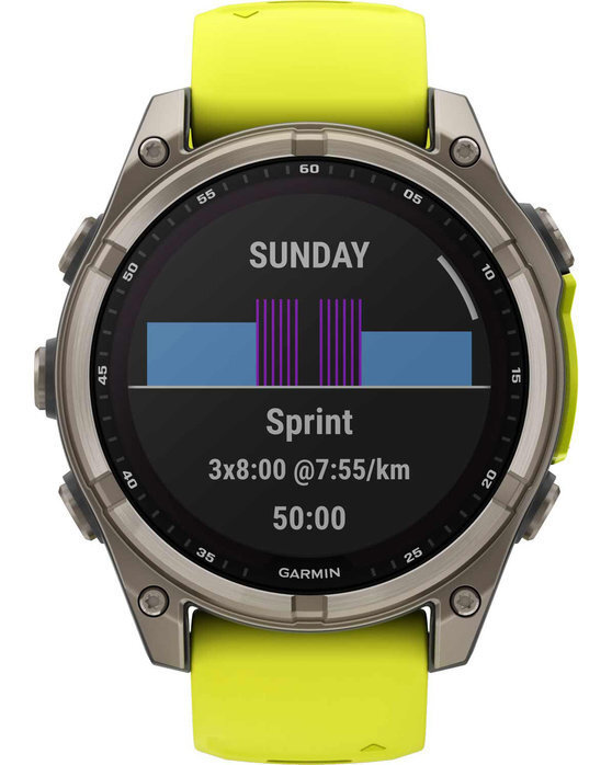 Garmin Fenix 8 Solar Titanium 47mm Αδιάβροχο Smartwatch με Παλμογράφο ...
