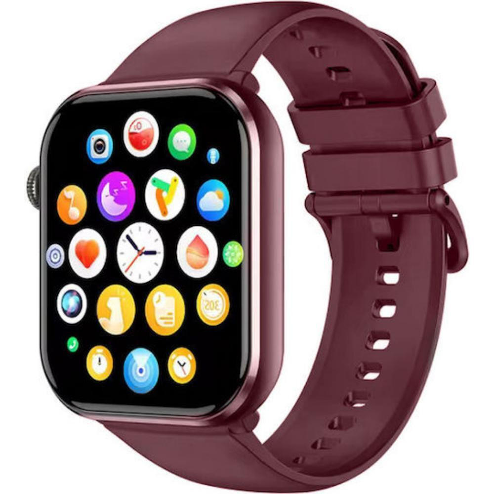 BlackView R60 Aluminium 47mm Smartwatch με Παλμογράφο (Wine Red ...