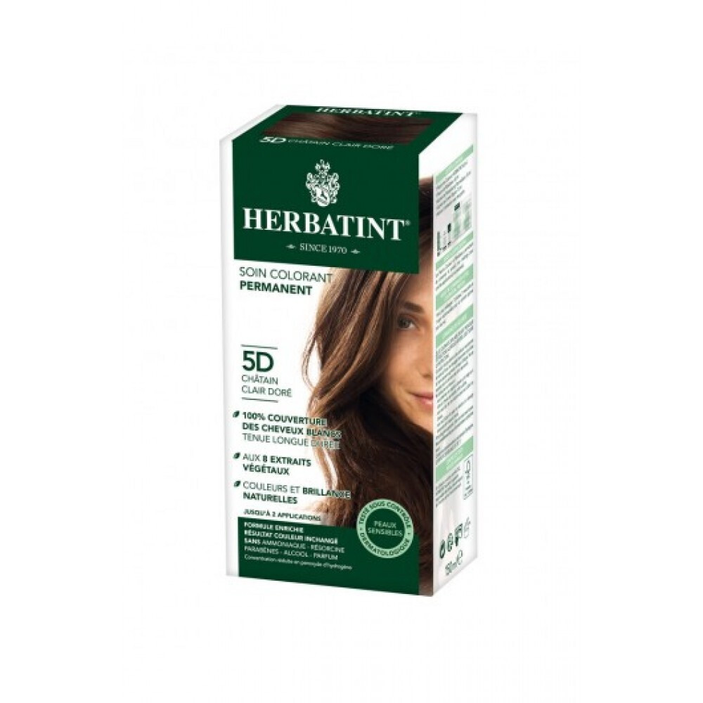 Herbatint Permanent Gel Βαφή Μαλλιών Χωρίς Αμμωνία 5D Καστανό Ανοικτό ...