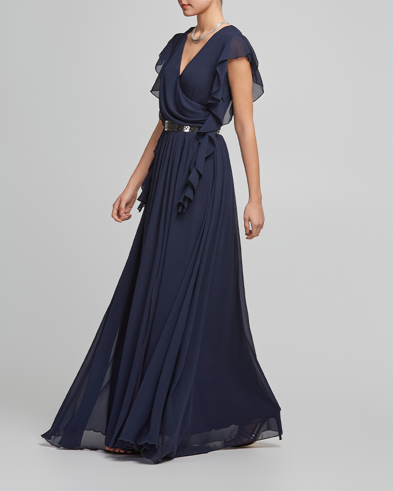 Lynne Maxi Φόρεμα για Γάμο / Βάπτιση Μπλε 053-511004-61 | Skroutz.gr