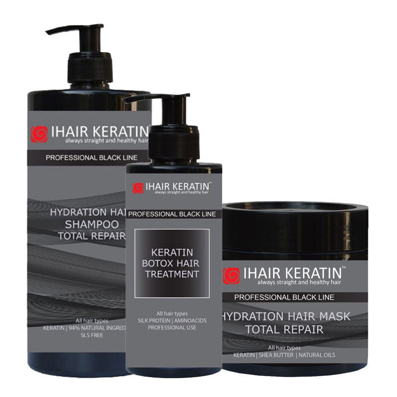 Botox Treatment Kit 300ml Shampoo 1 Liter 500ml Mask Black Line ...