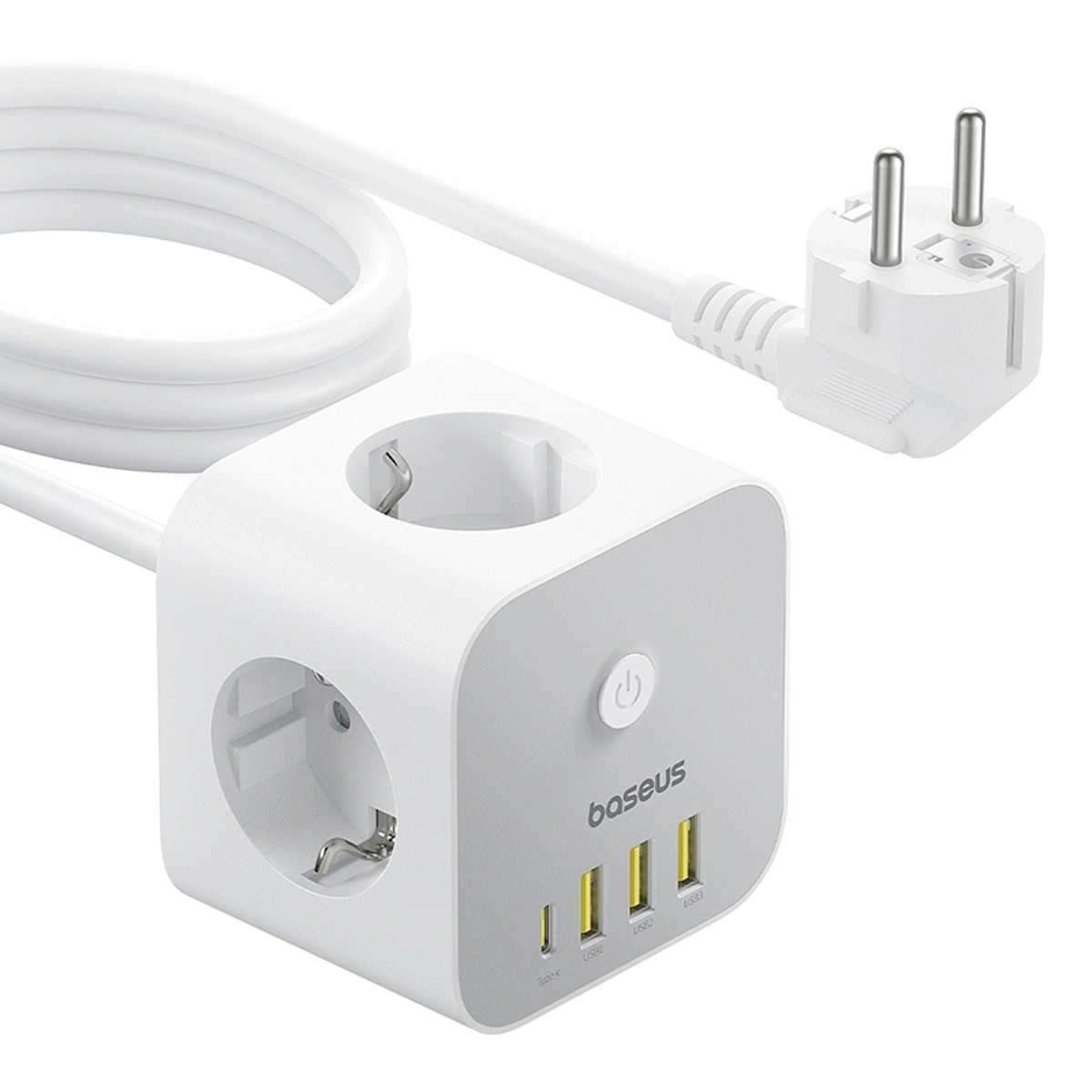 Baseus Πολύπριζο 7 Θέσεων με 3 USB-A, 1 USB-C και Καλώδιο 1.5m | Skroutz.gr