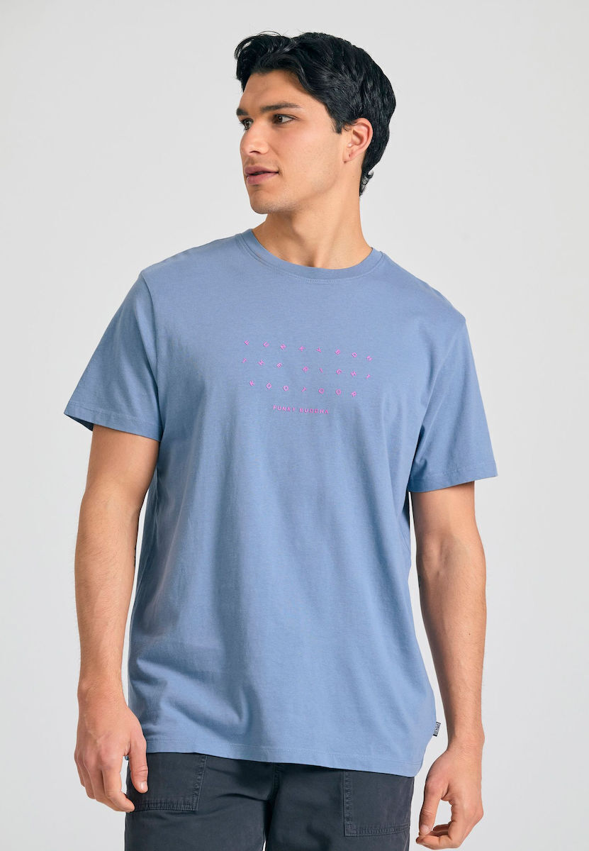Funky Buddha T-shirt Μπλε FBM011-022-04-SMOKE-BLUE | Skroutz.gr