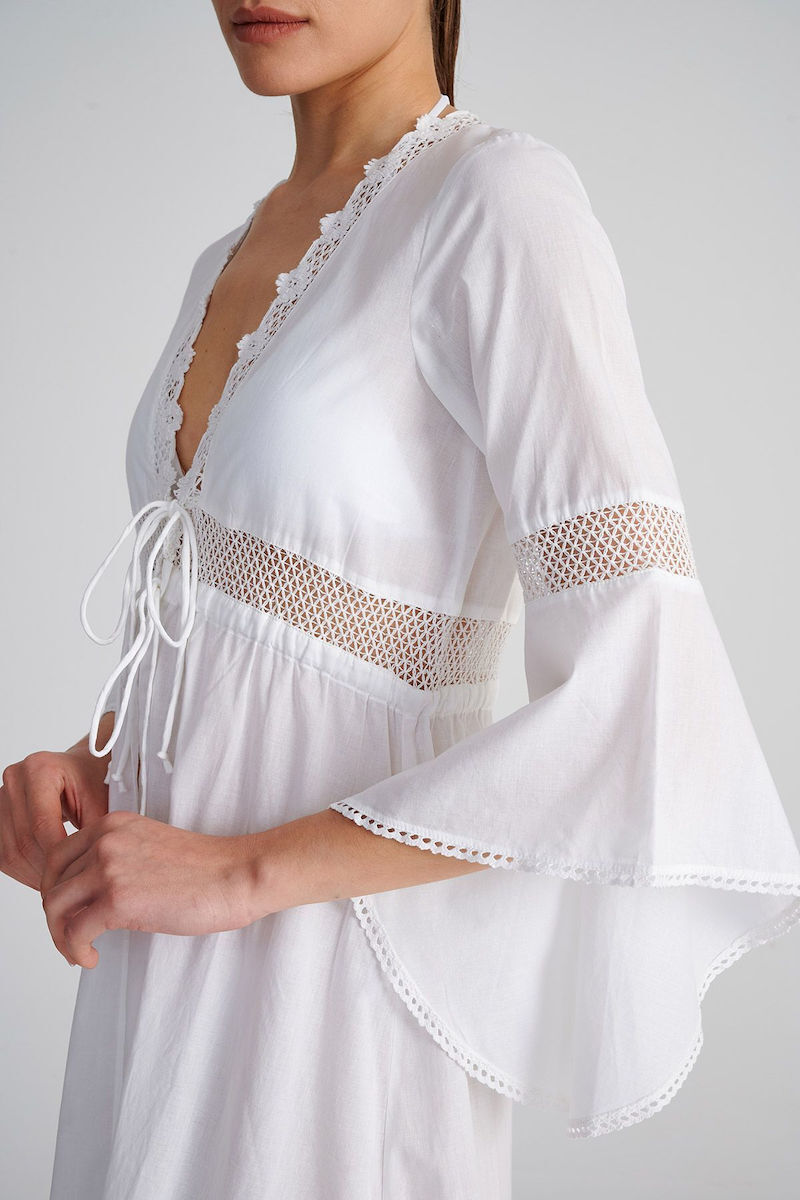 SugarFree Καλοκαιρινό Midi Φόρεμα Λευκό 24814026-100 | Skroutz.gr