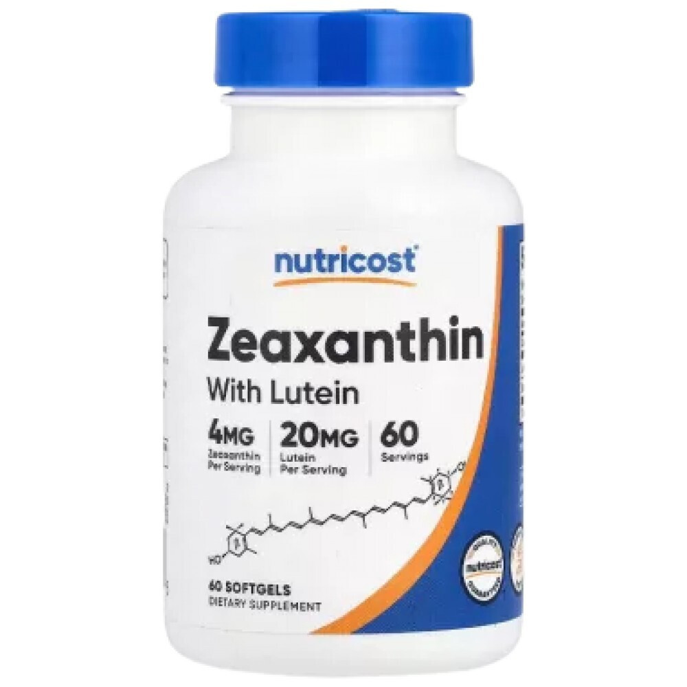 Nutricost Zeaxanthin with Lutein Ειδικό Συμπλήρωμα Διατροφής 60 μαλακές ...