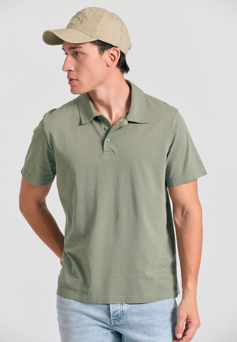 Funky Buddha Polo Μπλούζα Κοντομάνικη Χακί FBM011-015-11-KHAKI | Skroutz.gr